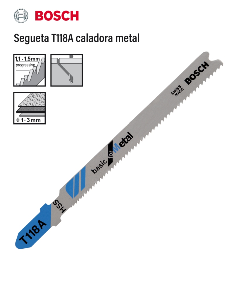 Segueta T118A caladora metal