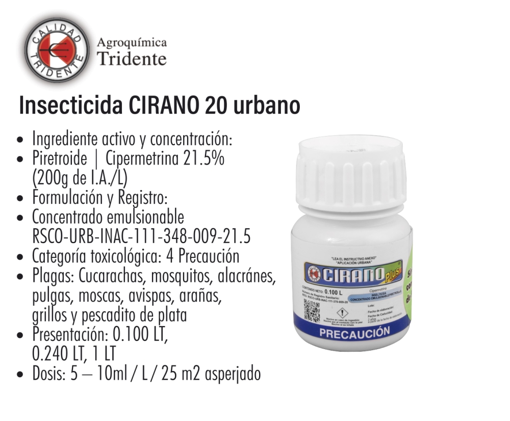 Insecticida CIRANO 20 urbano