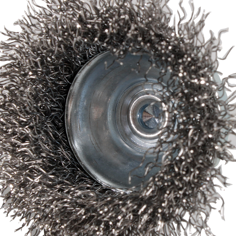 Carda copa y circular de alambre ondulado 4 piezas