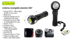 Linterna recargable aluminio 360º